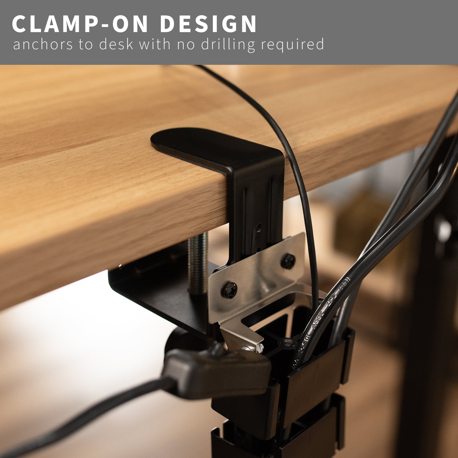 Clamp-on Vertebrae Cable Management Kit for Desk – VIVO - desk ...