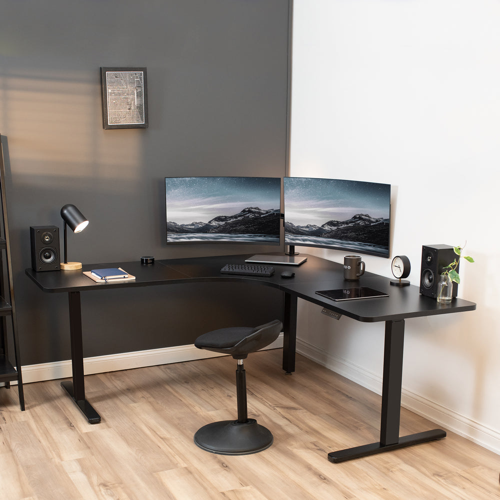 Curved Corner Table Top – VIVO - desk solutions, screen mounting, and more