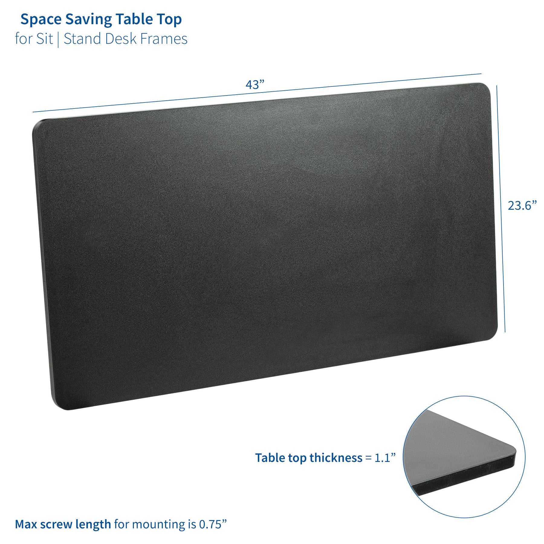 43” x 24” Table Top – VIVO - desk solutions, screen mounting, and more