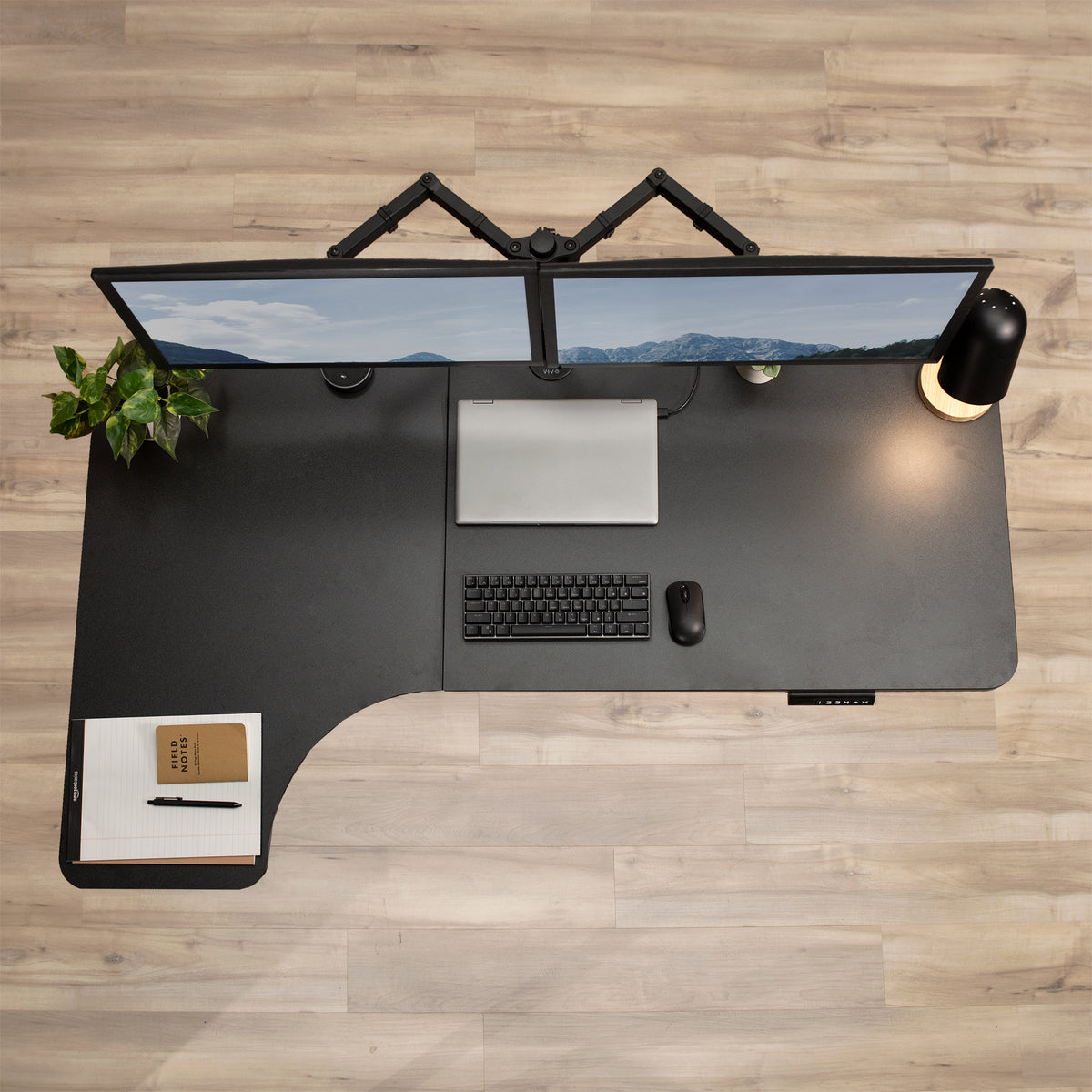 Black 58" x 35" Reversible Corner Table Top – VIVO - desk solutions ...