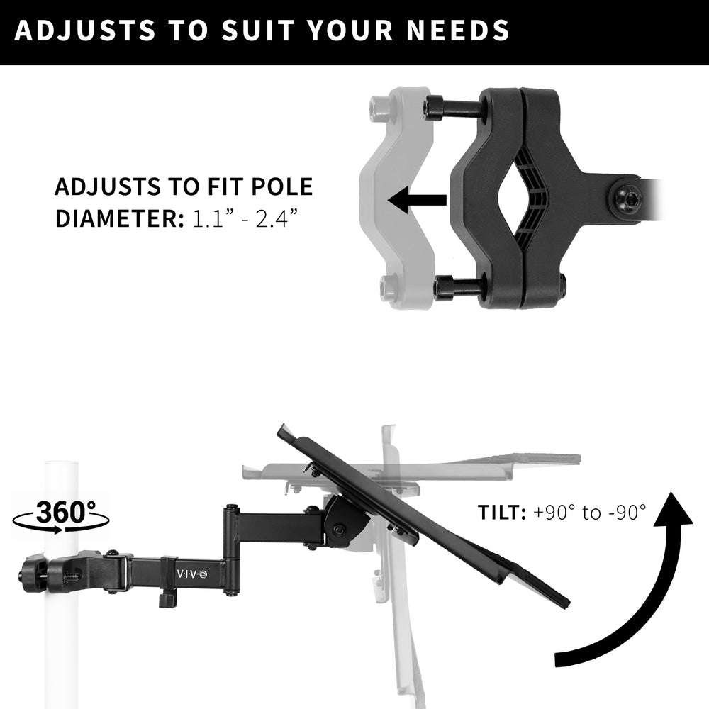 Pole Mount Tilting Keyboard Tray – VIVO - desk solutions, screen ...