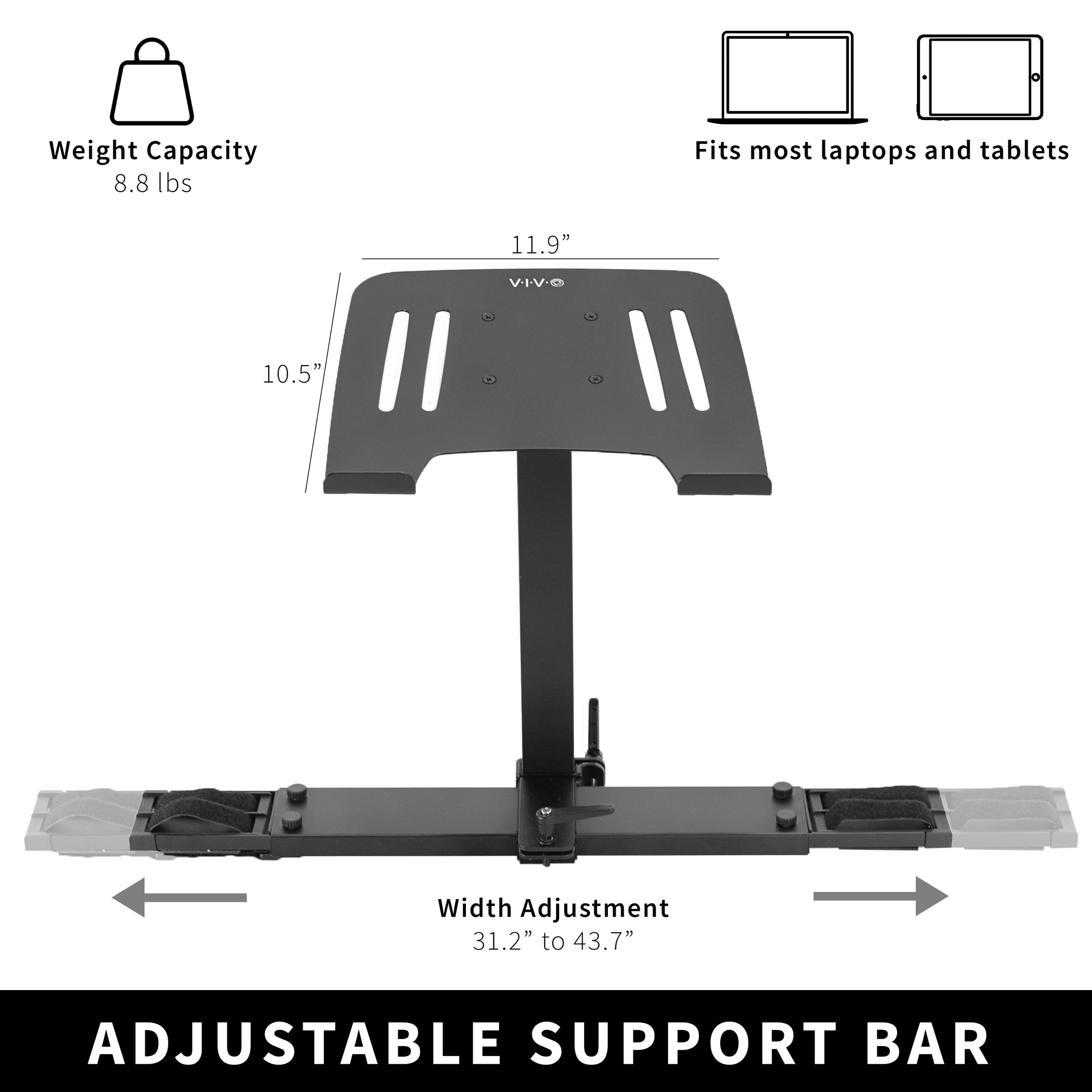12" Adjustable Laptop TrayTreadmill Attachment – VIVO - desk solutions ...
