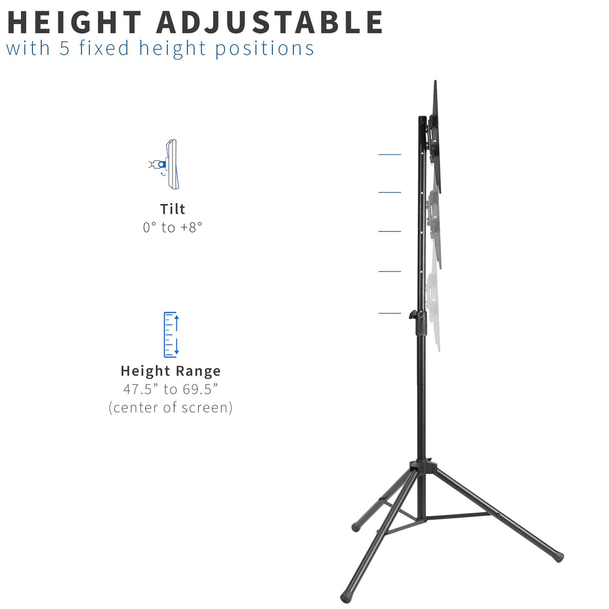 Portable Tripod TV Stand 35" to 75" – VIVO - desk solutions, screen ...