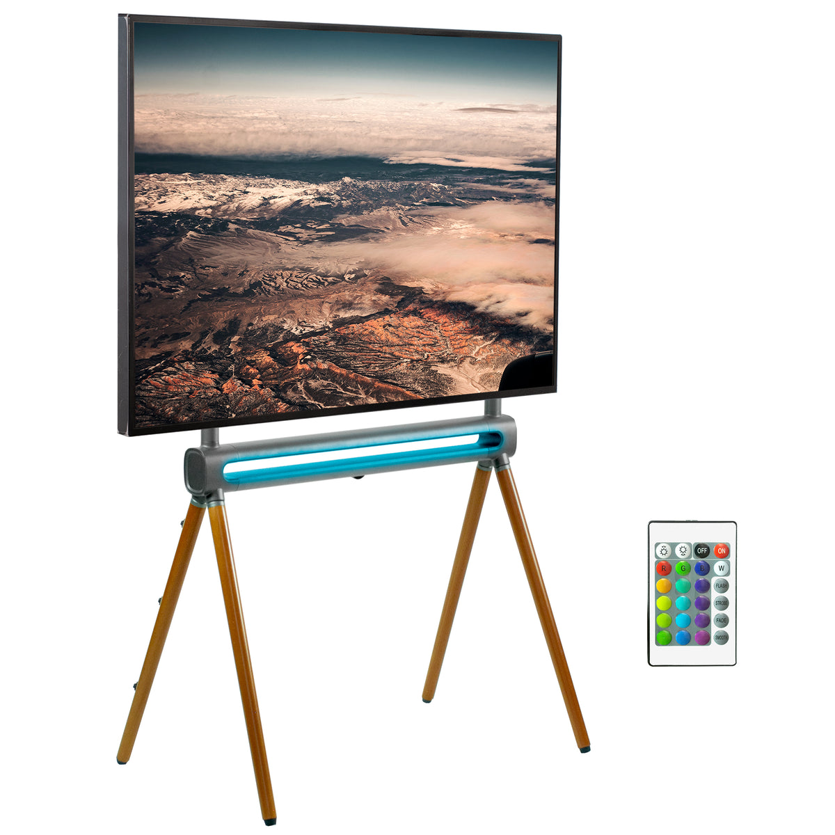 Easel Studio TV Stand with RGB Light for 49" to 70" TVs – VIVO - desk ...