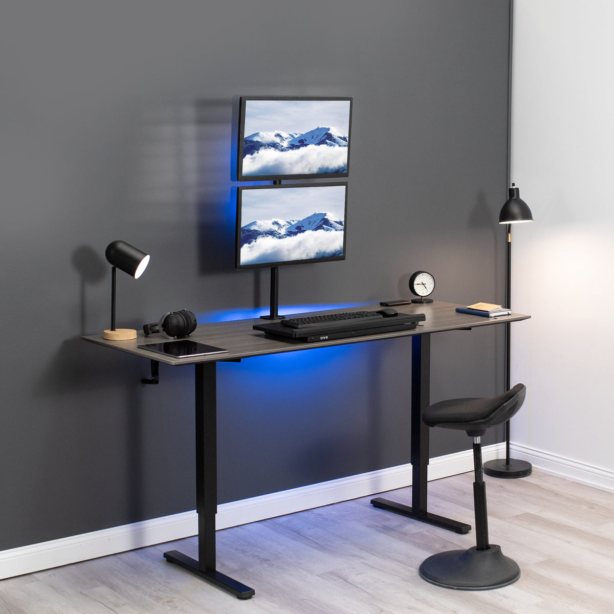 Vertical Dual 13” to 34" Monitor Desk Mount – VIVO - desk solutions ...